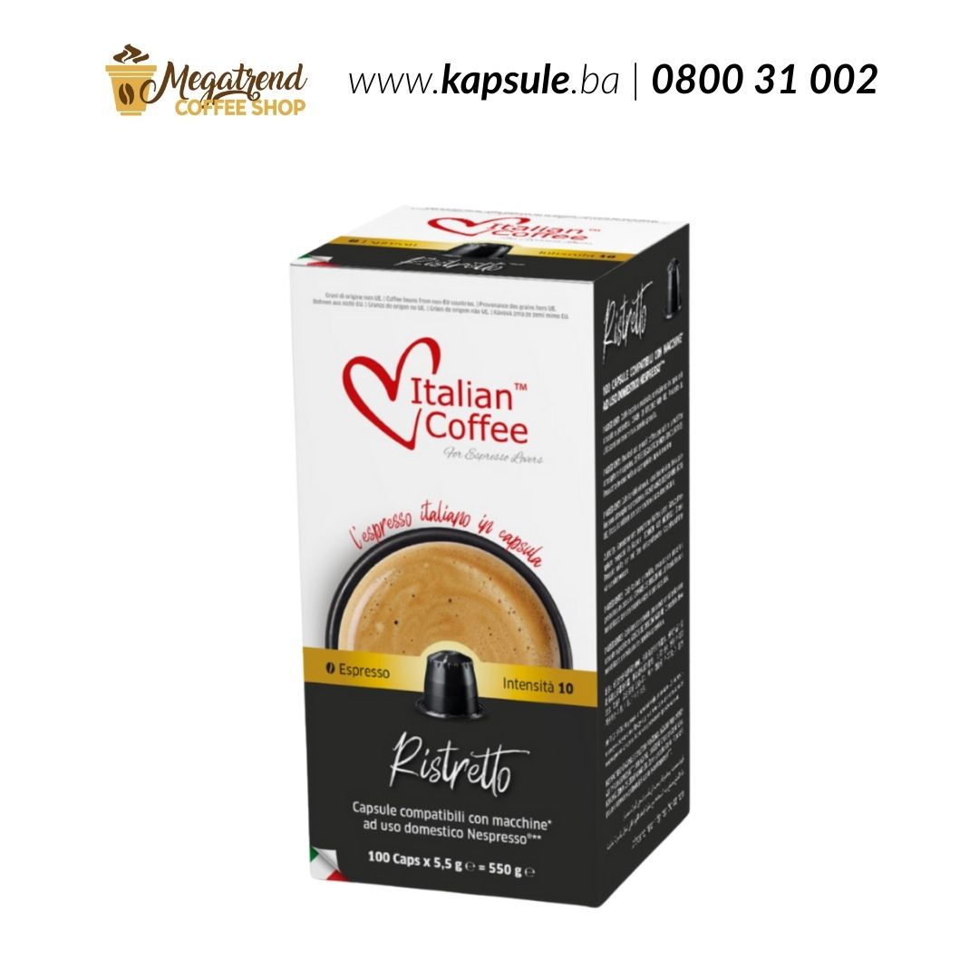 Nespresso kompatibilne kapsule Italian Coffee ESPRESSO RISTRETTO – 100 ...